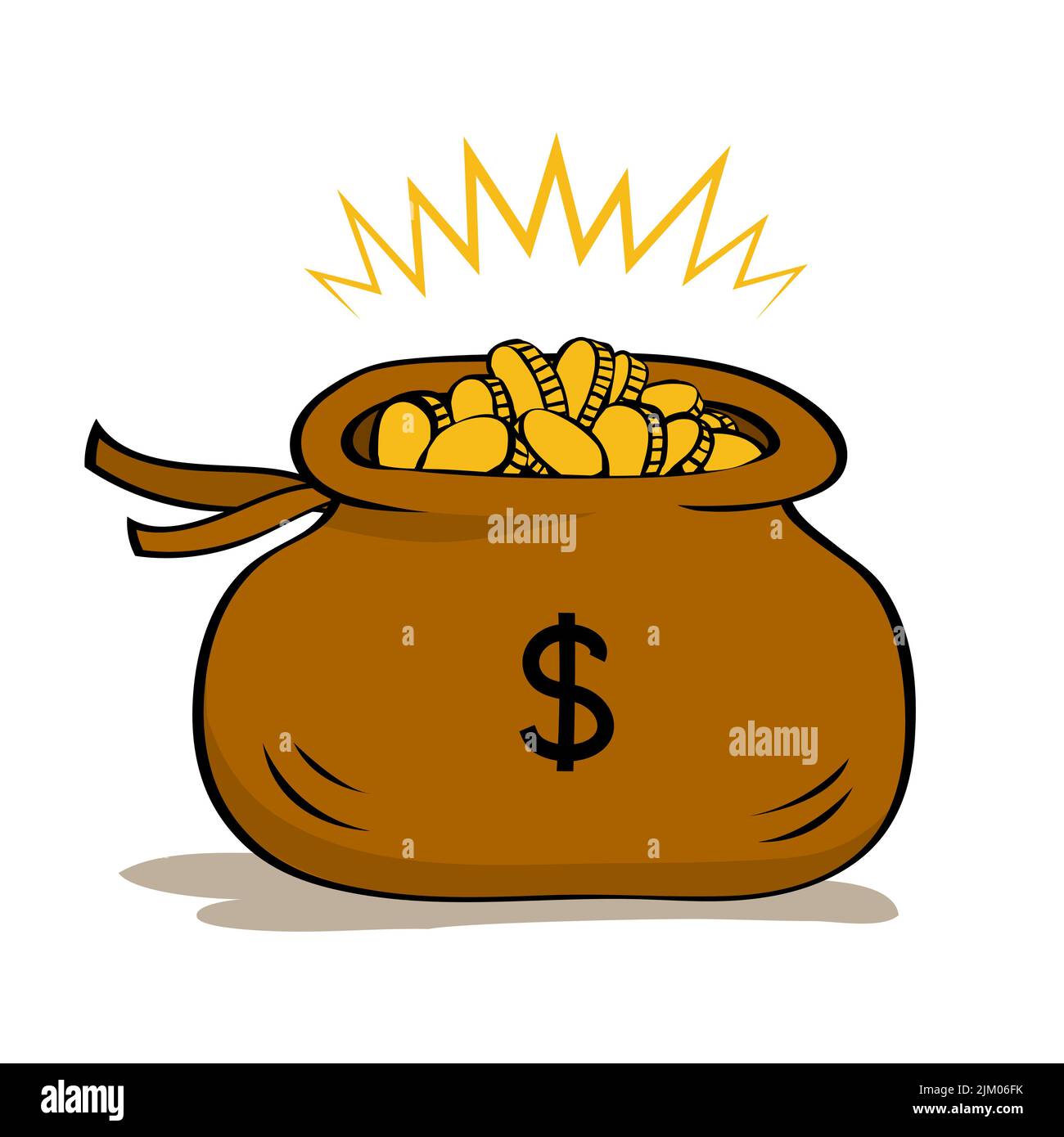 Bag of gold coins. Wealth and success. Financial savings. Idea of ...