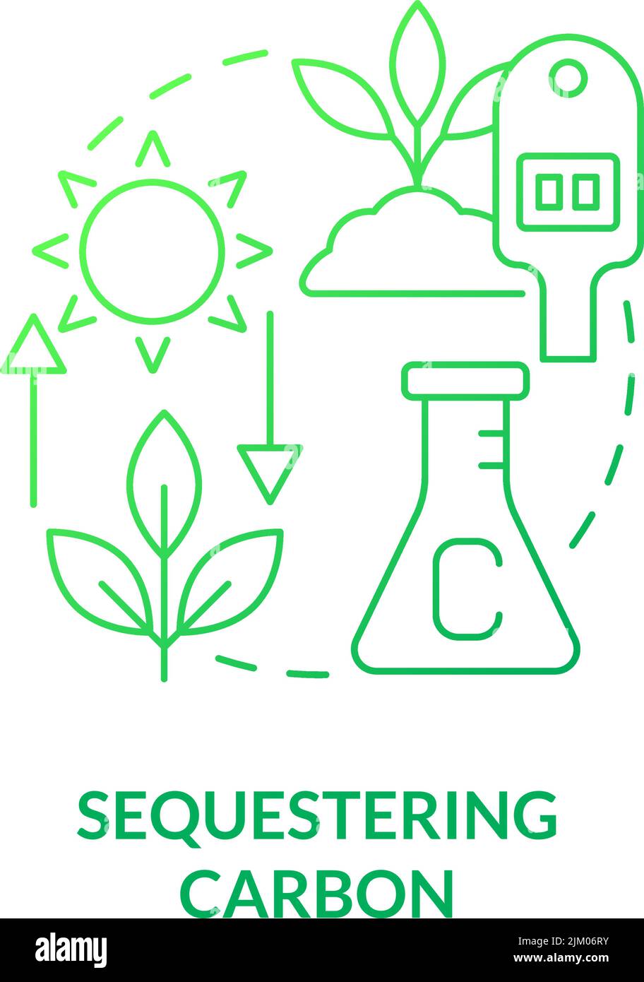 Sequestering carbon green gradient concept icon Stock Vector Image ...