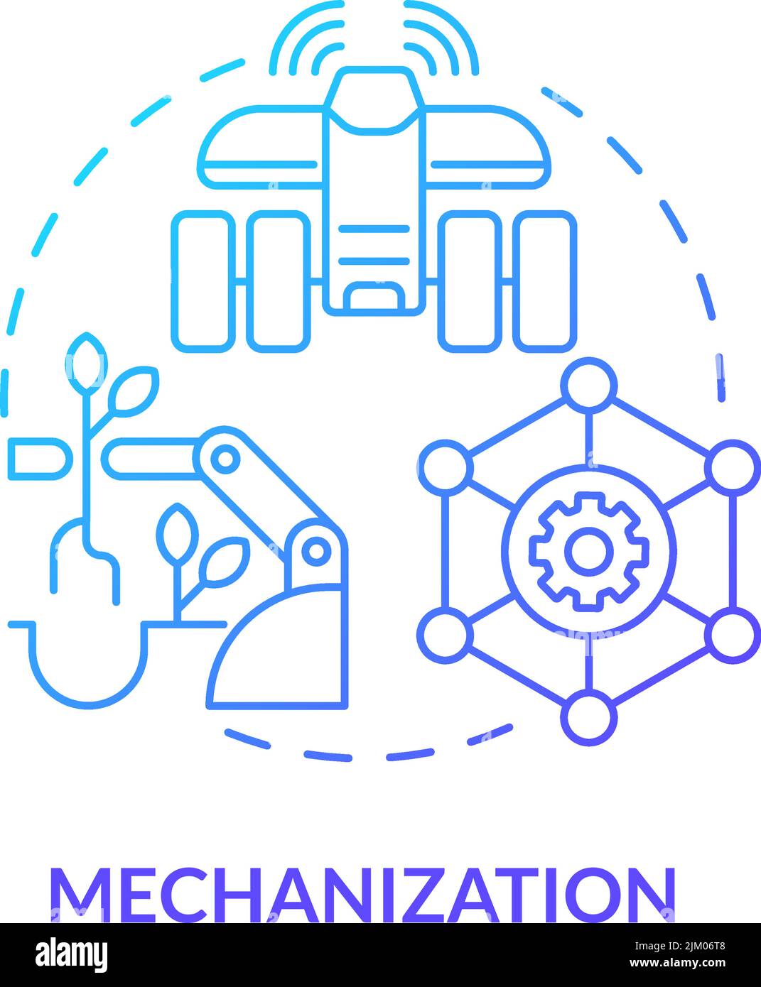 Mechanization blue gradient concept icon Stock Vector Image & Art - Alamy