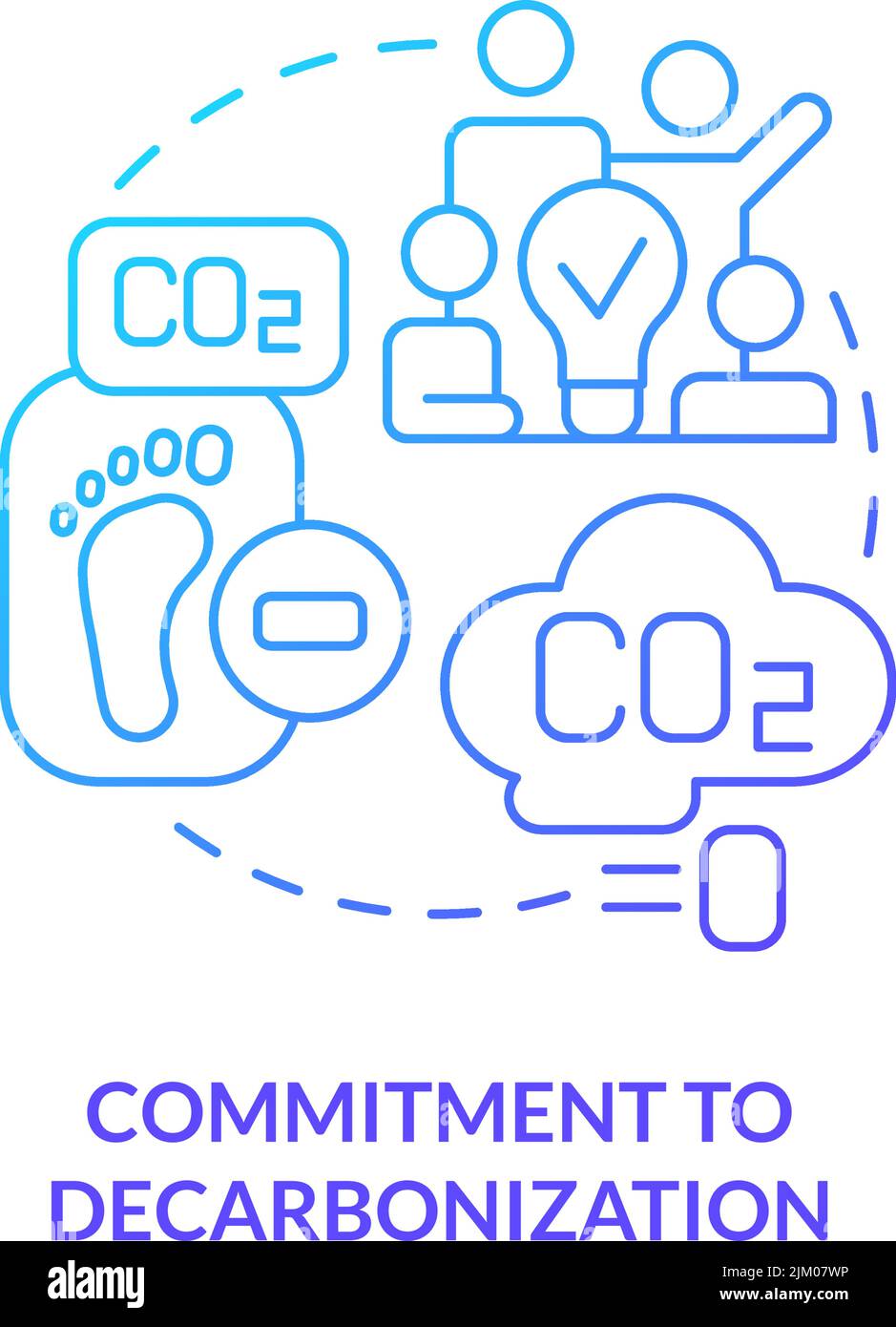 Commitment to decarbonization blue gradient concept icon Stock Vector ...