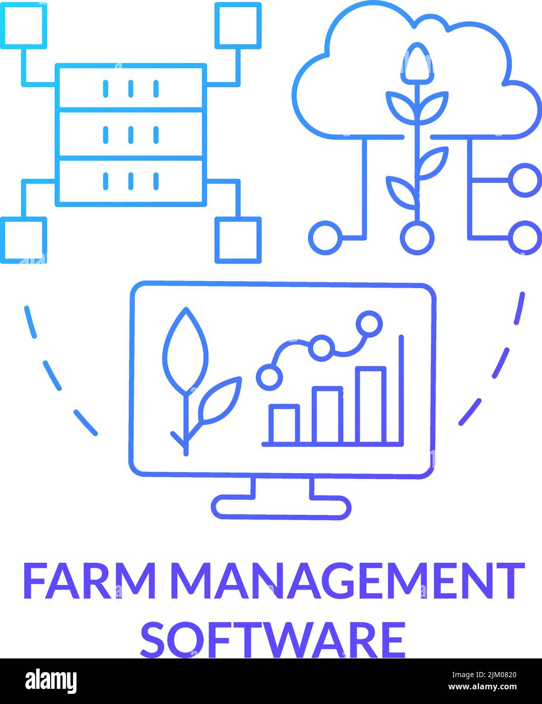 Farm management software blue gradient concept icon Stock Vector Image ...