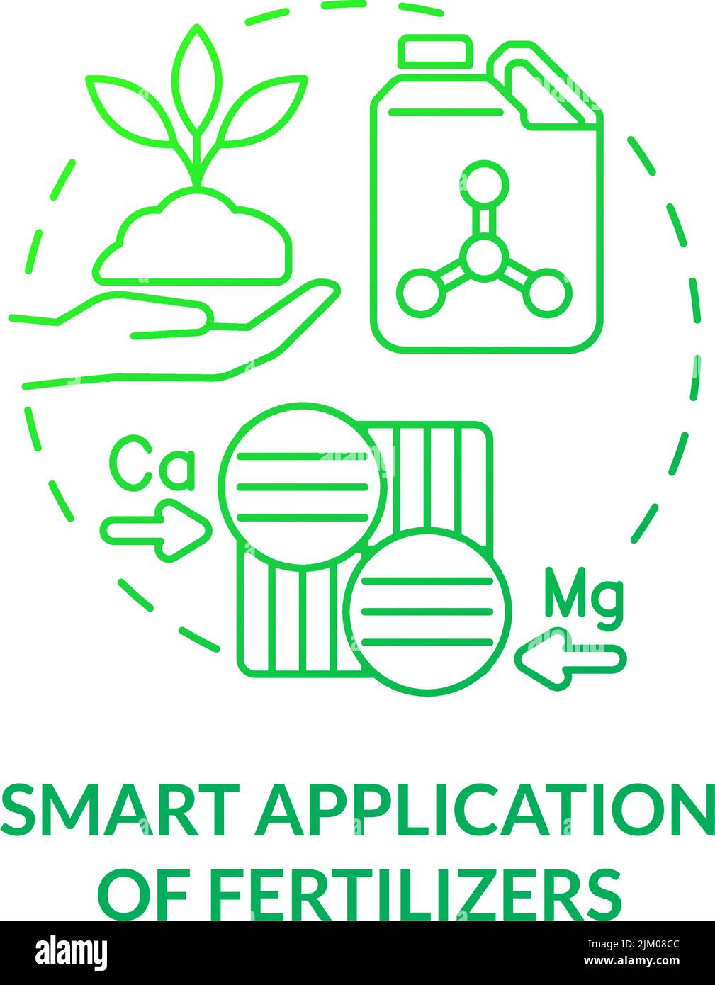 Smart application of fertilizers green gradient concept icon Stock ...