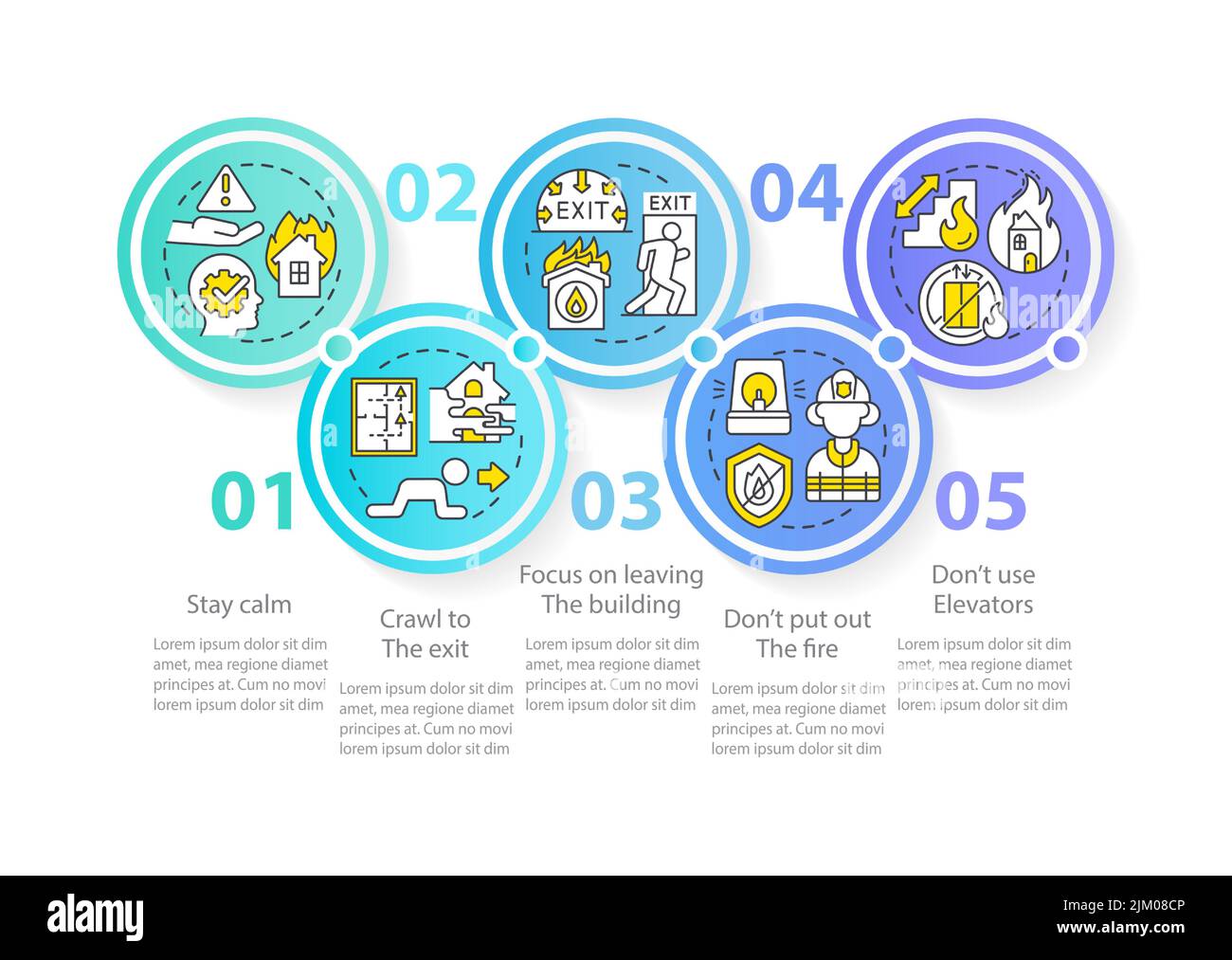 Escape house from fire circle infographic template Stock Vector Image ...