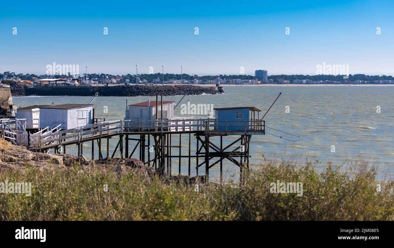 Royan in France, typical huts on stilts on the coast Stock Photo - Alamy