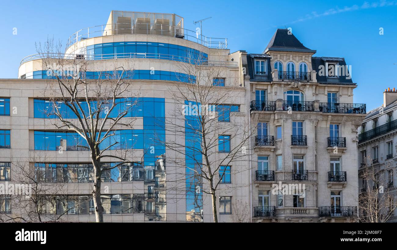 Paris, beautiful modern and ancient buildings, at Bastille Stock Photo ...
