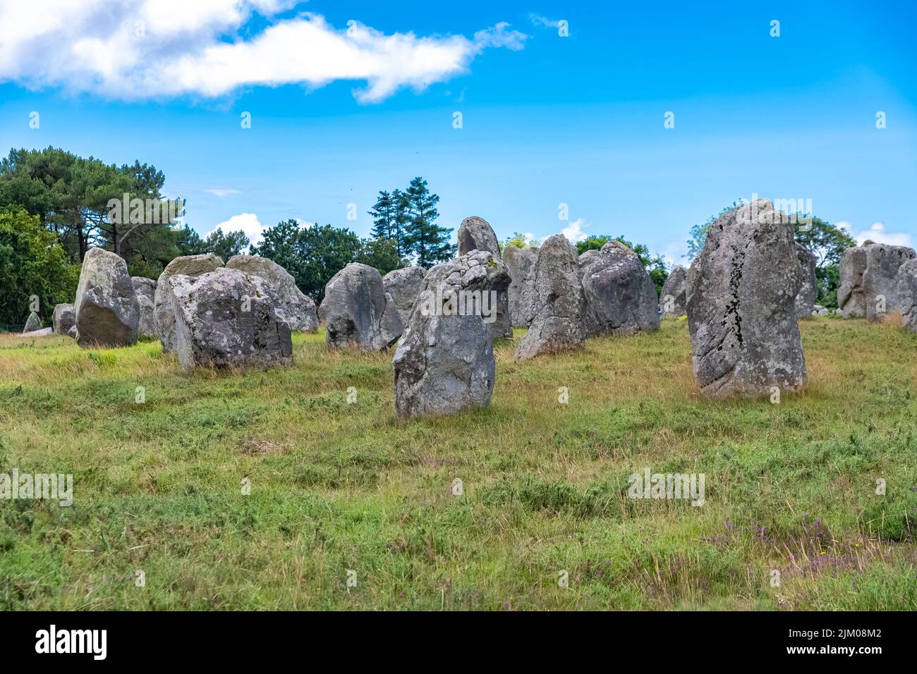 Carnac in Brittany, a stones field, alignment of menhirs Stock Photo ...