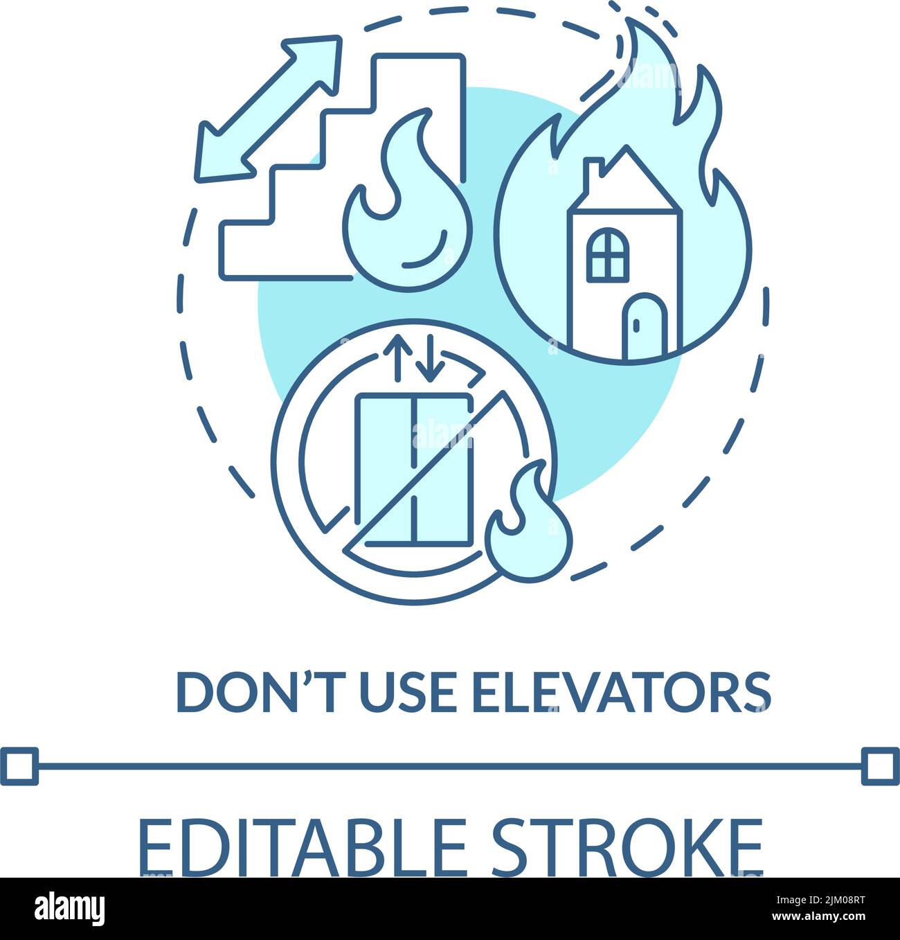 Dont use elevators turquoise concept icon Stock Vector Image & Art - Alamy