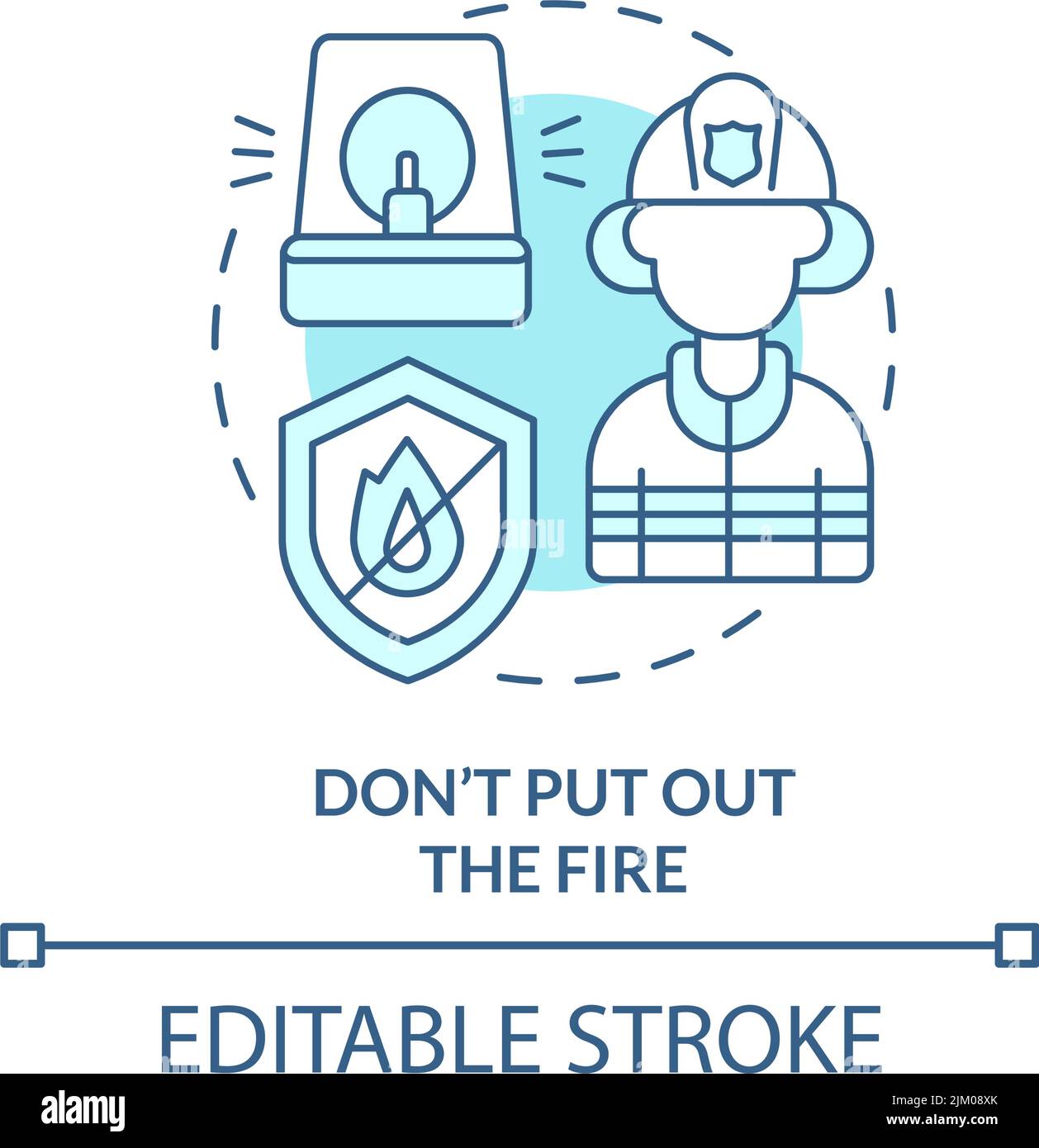 Dont put out fire turquoise concept icon Stock Vector Image & Art - Alamy