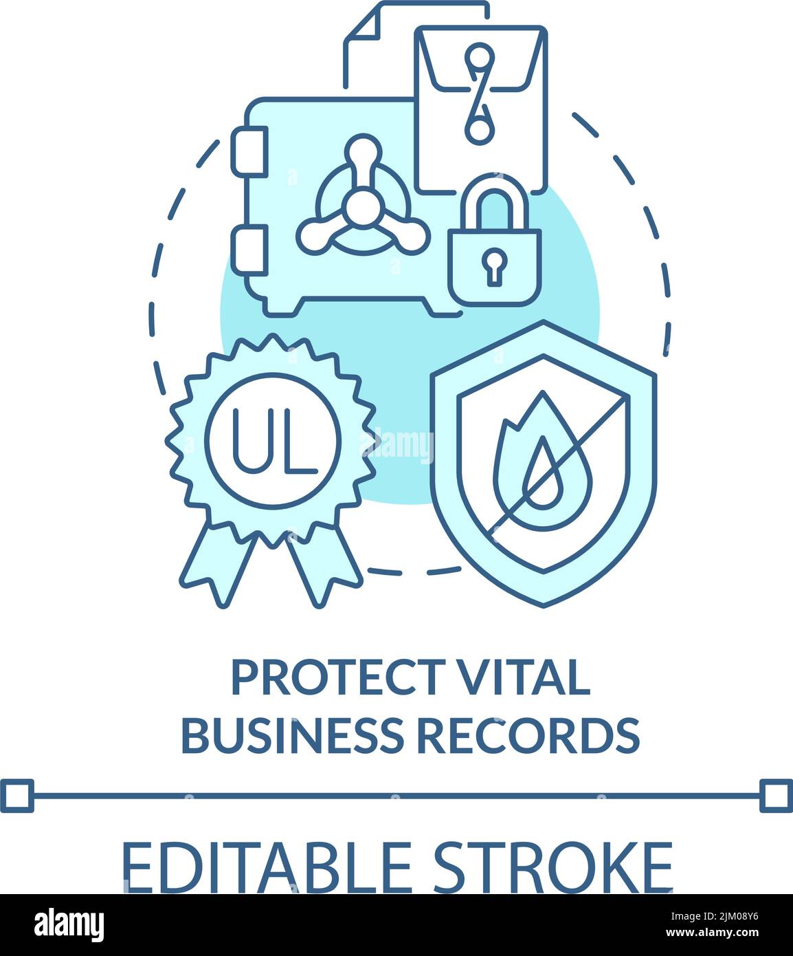 Protect vital business records turquoise concept icon Stock Vector ...