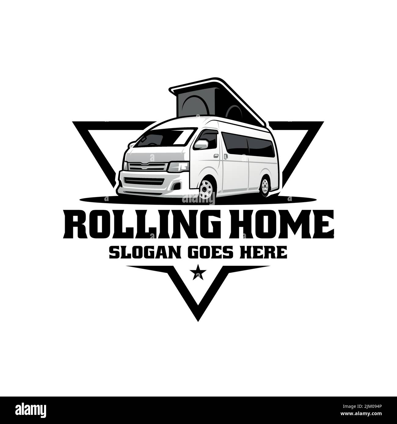 bus traveler - camping car illustration logo vector Stock Vector Image ...