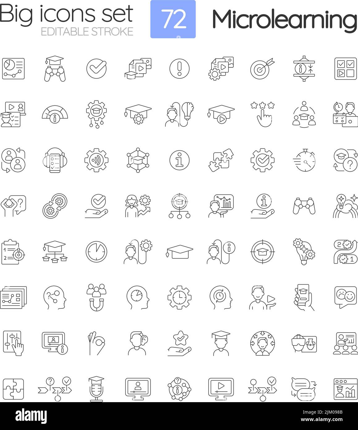Microlearning linear icons set Stock Vector Image & Art - Alamy