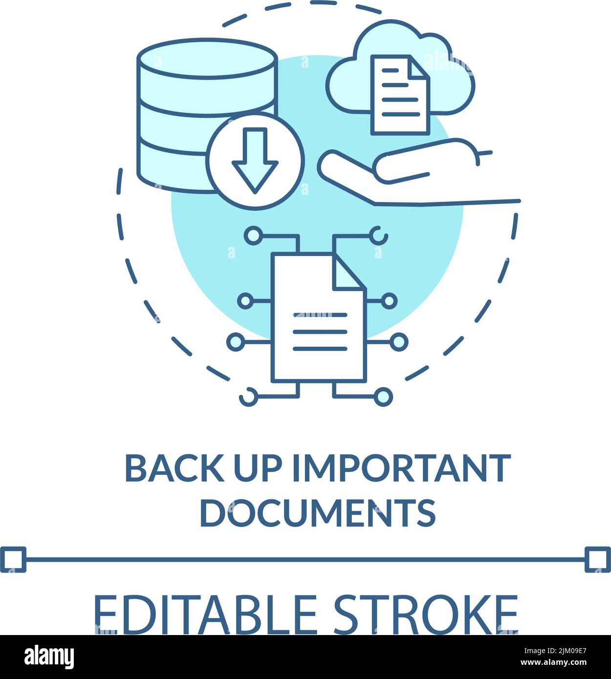 Back up important documents turquoise concept icon Stock Vector Image ...