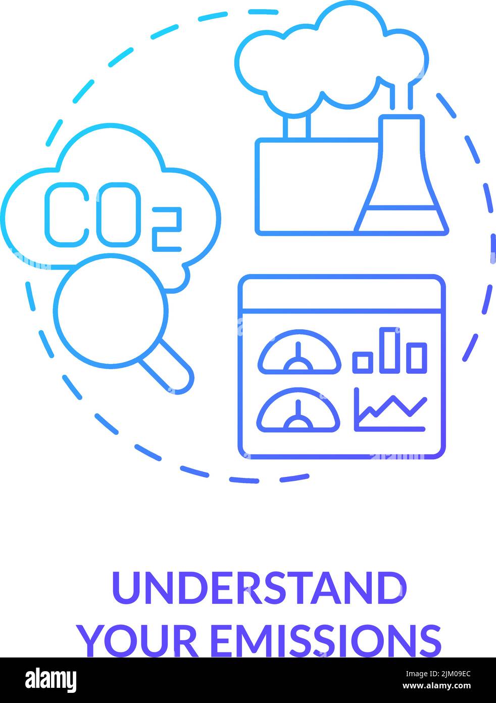 Understand your emissions blue gradient concept icon Stock Vector Image ... Understand your emissions blue gradient concept icon Stock Vector Image ...