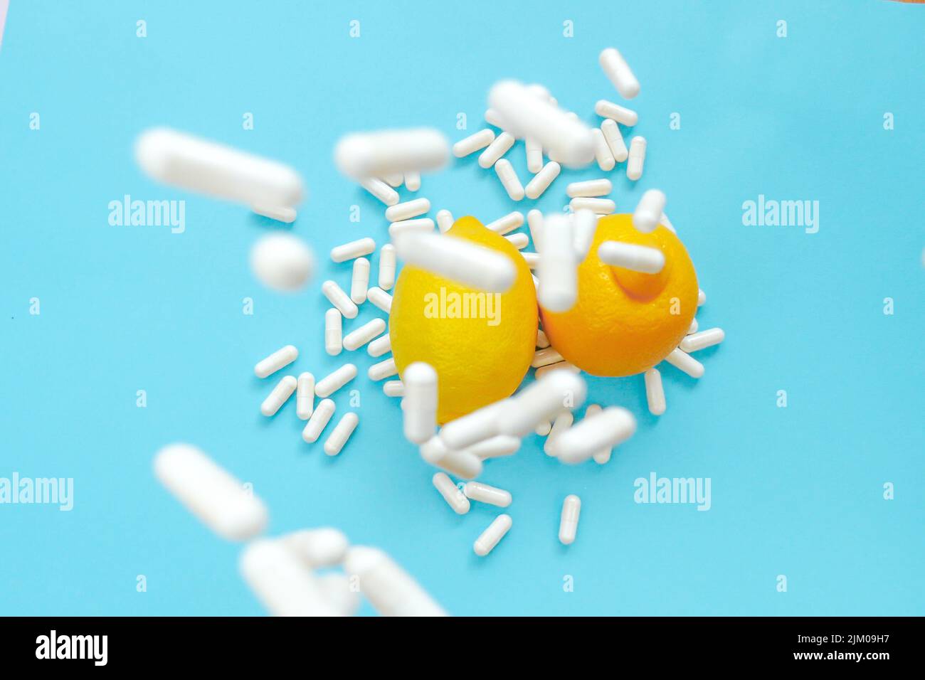 Blue vitamin pills hi-res stock photography and images - Alamy