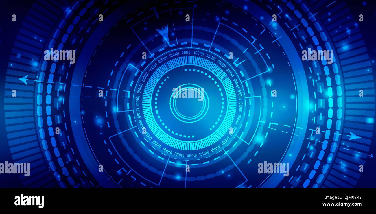 2d illustration Abstract futuristic electronic circuit technology ...