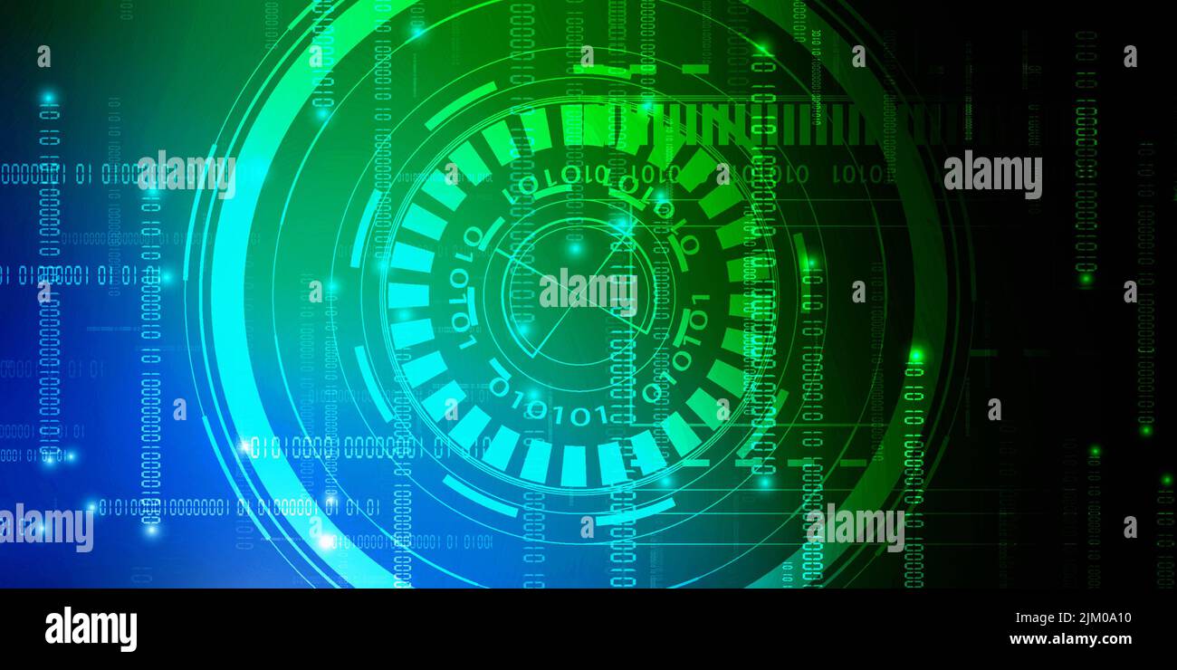 2d illustration Abstract futuristic electronic circuit technology ...