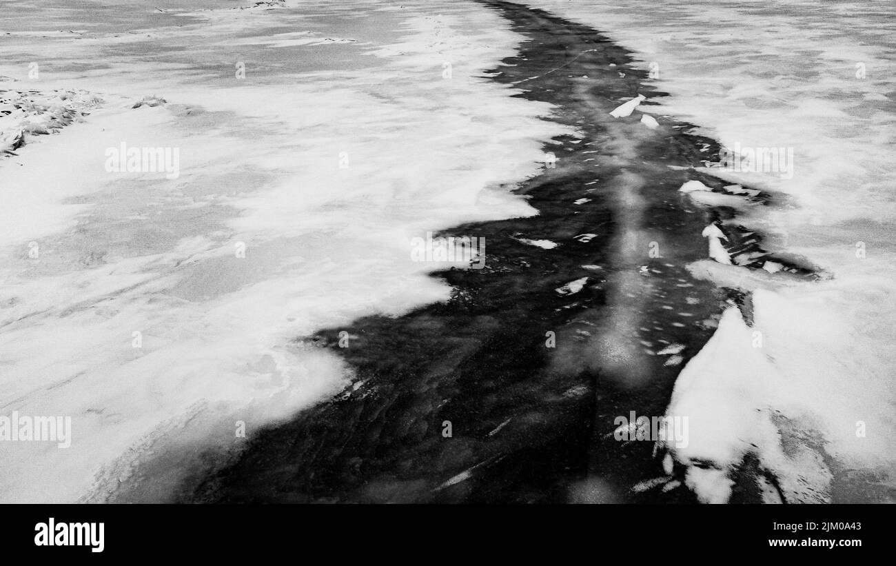 A top view of a snowy landscape Stock Photo - Alamy