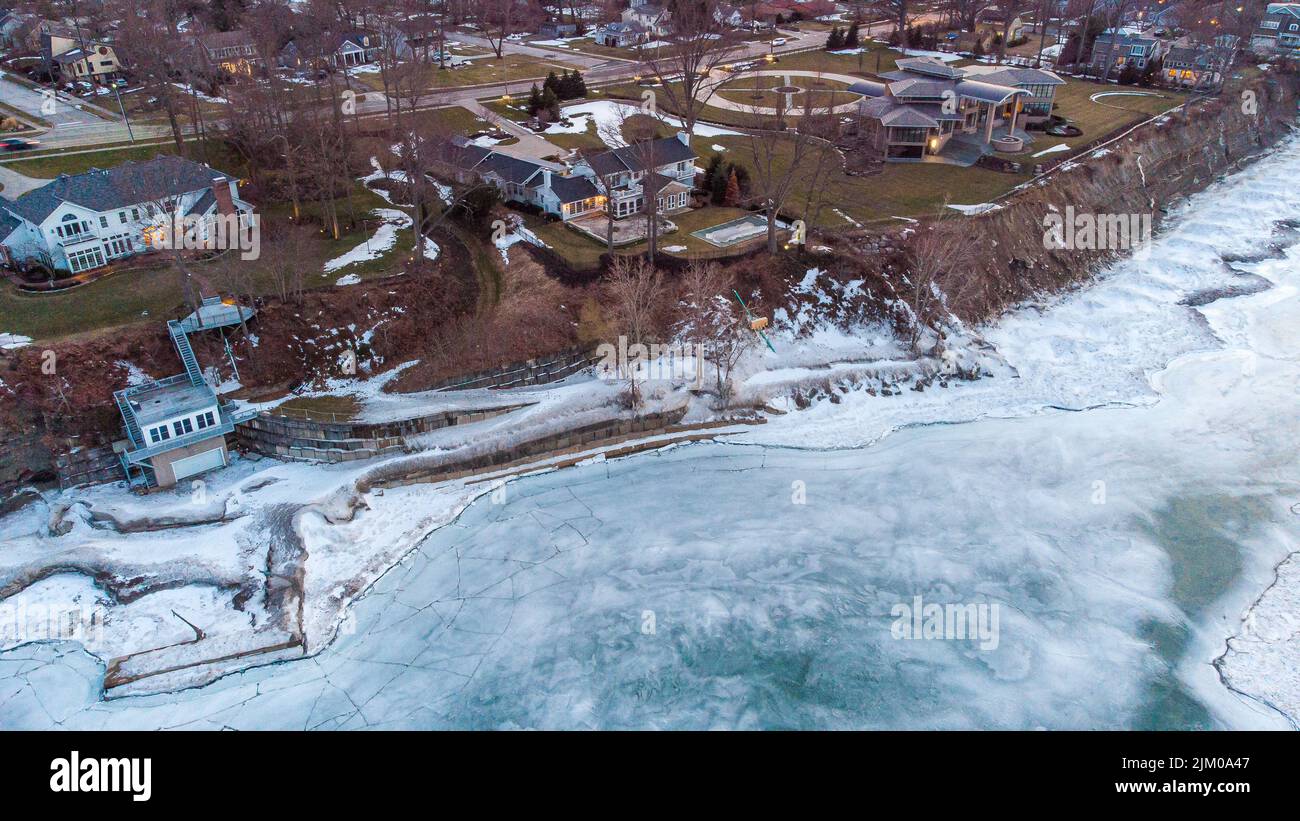 A top view of a snowy landscape Stock Photo - Alamy