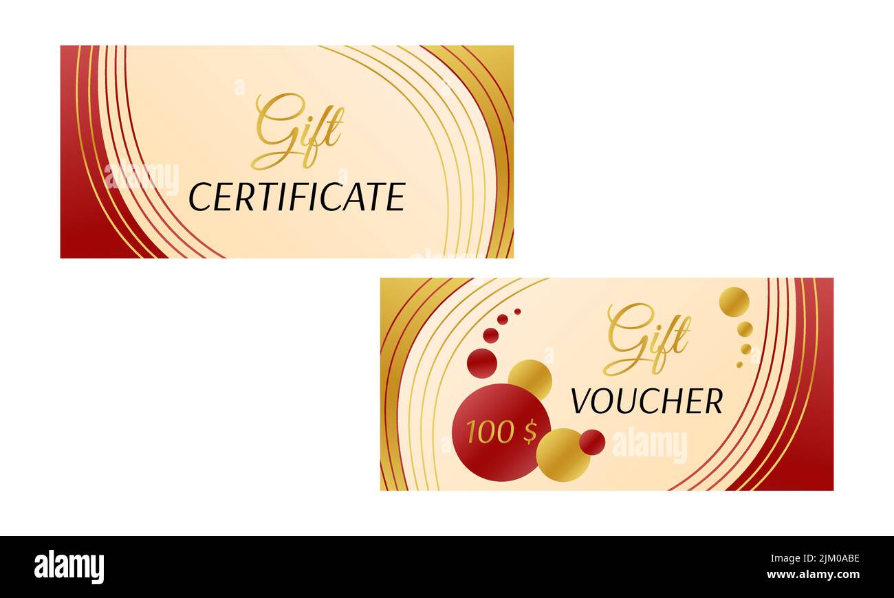 Gift voucher and certificate templates isolated. Vector graphic layouts ...