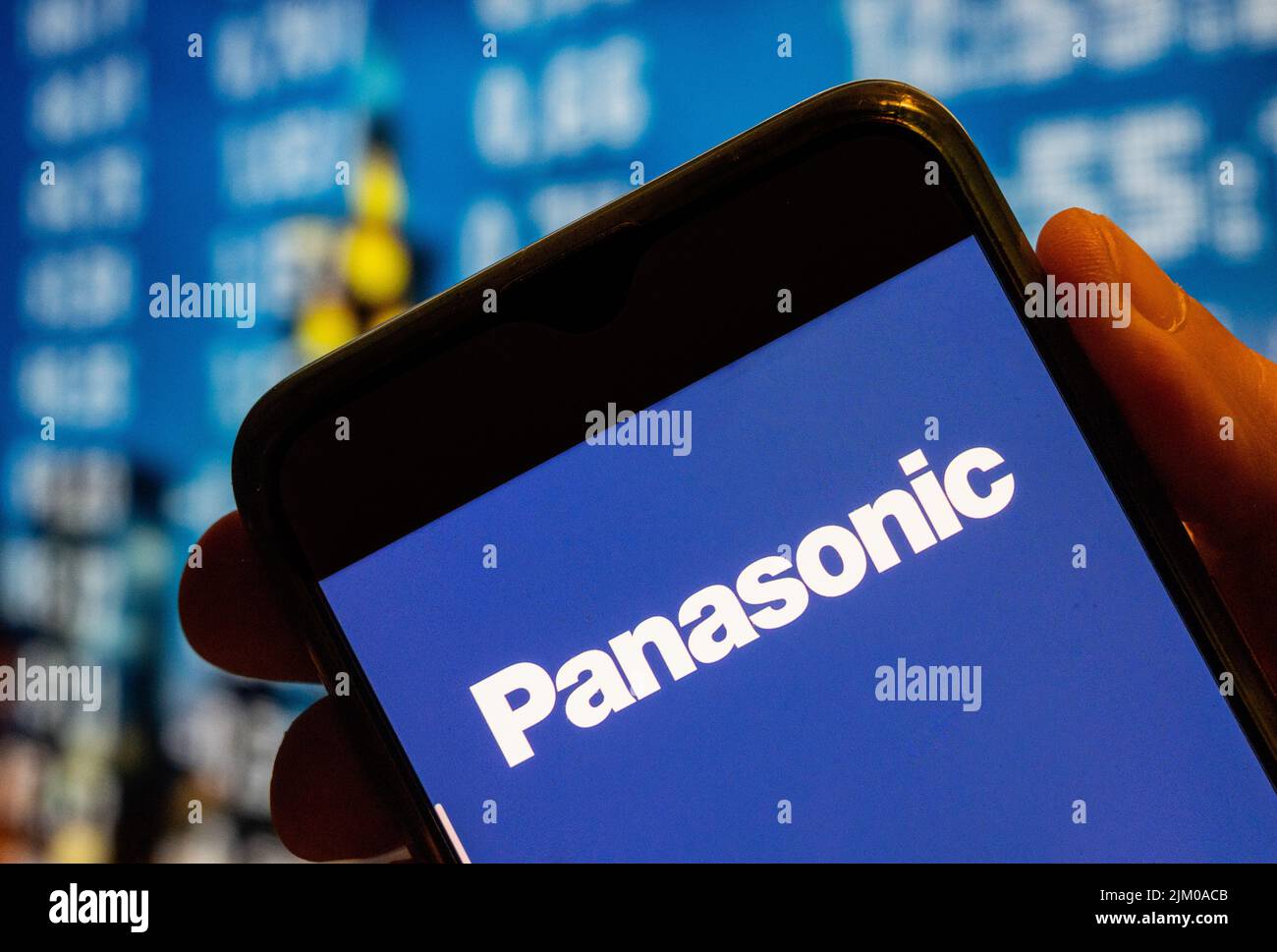 In this photo illustration, the Japanese multinational electronics ...