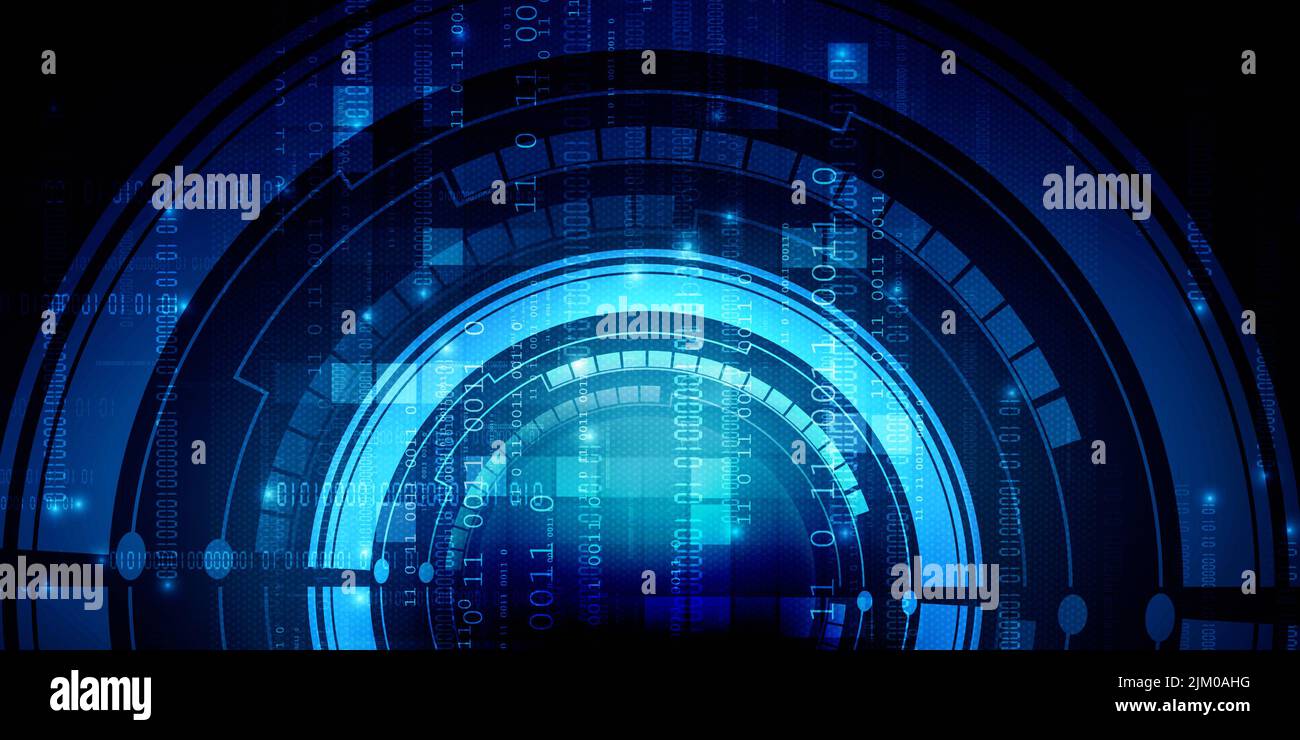 2d illustration Abstract futuristic electronic circuit technology ...