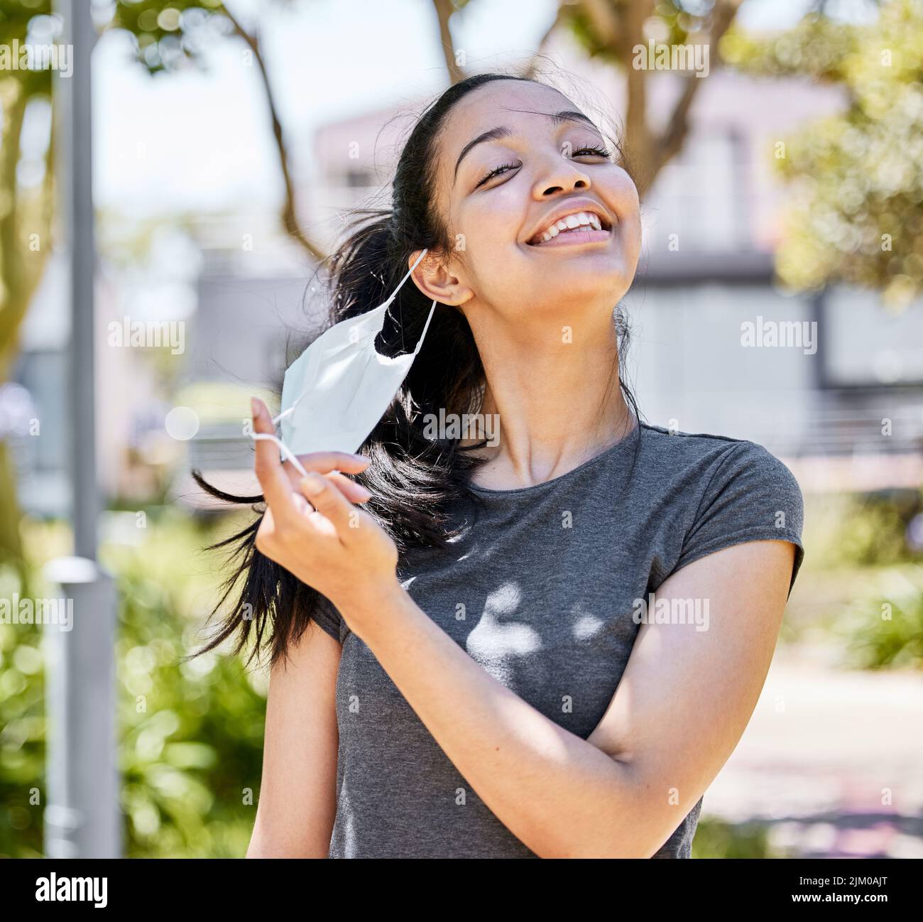 Thanks for the protection but I need some fresh air. a young woman ...