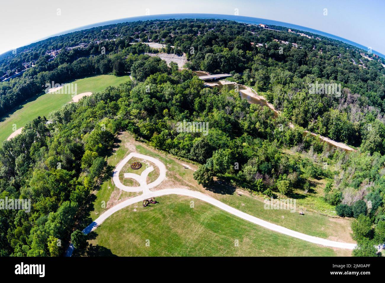 Aerial view green park on hi-res stock photography and images - Alamy