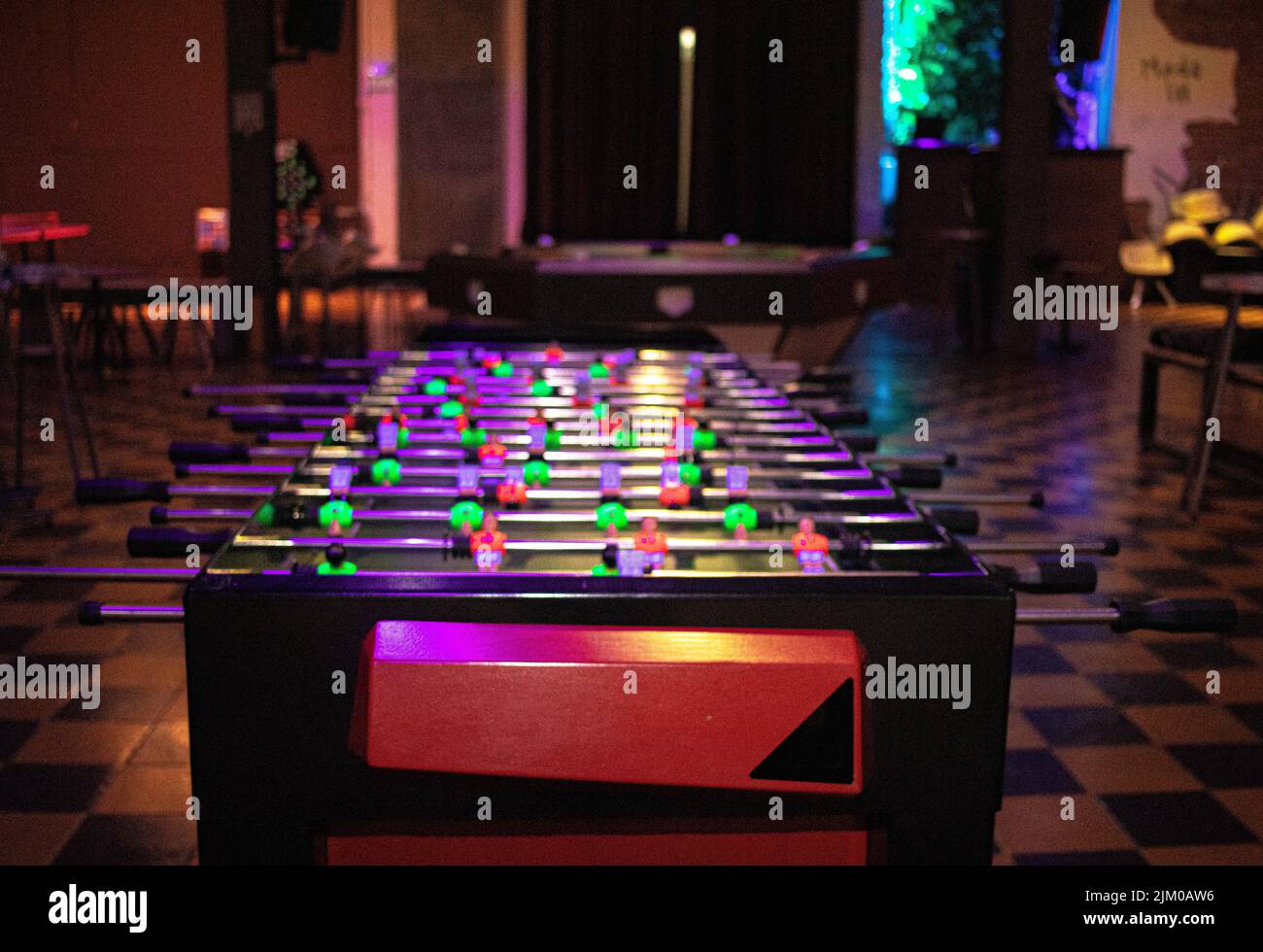 A closeup of the table football also called table soccer Stock Photo ...