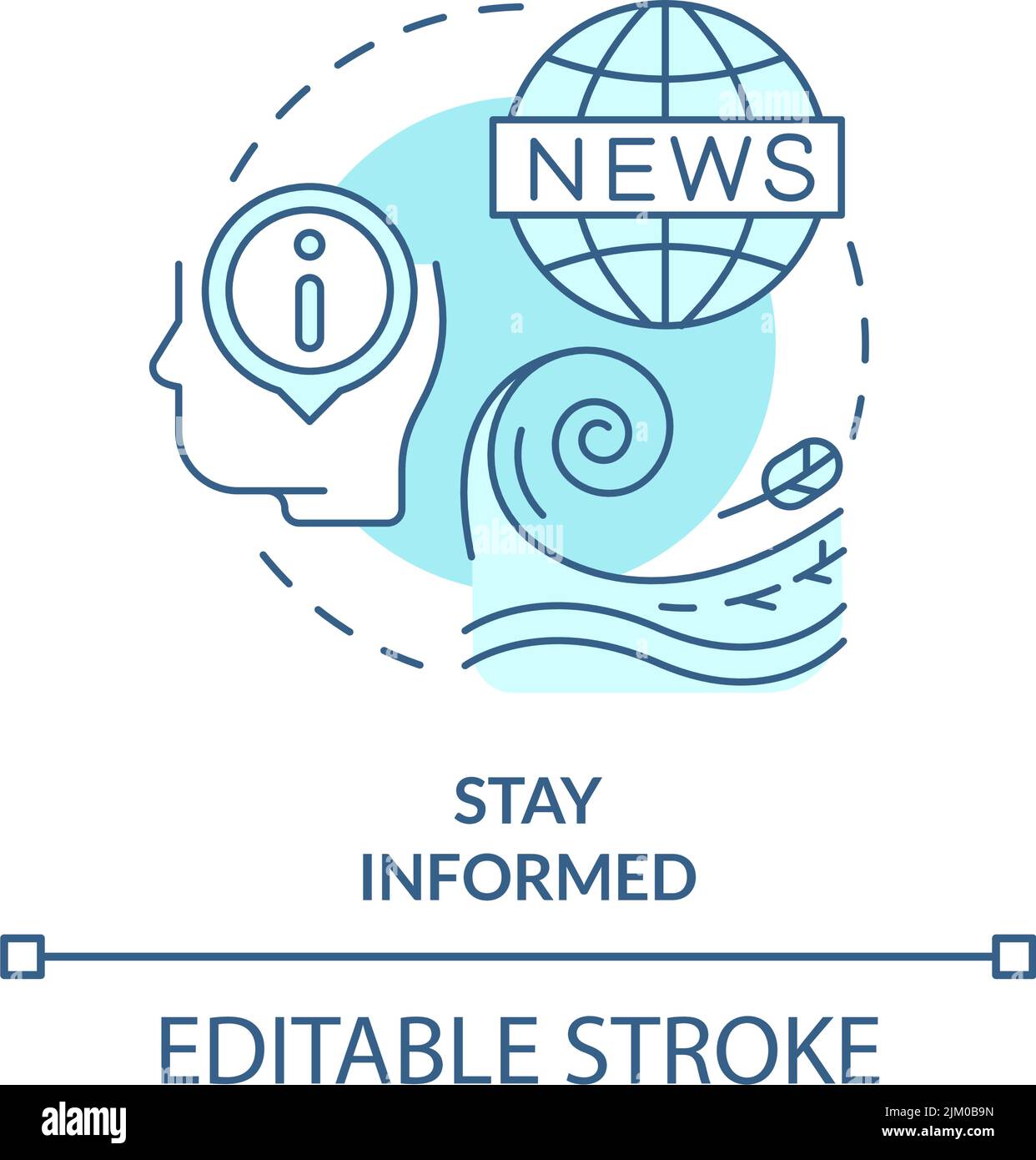 Stay informed turquoise concept icon Stock Vector Image & Art - Alamy