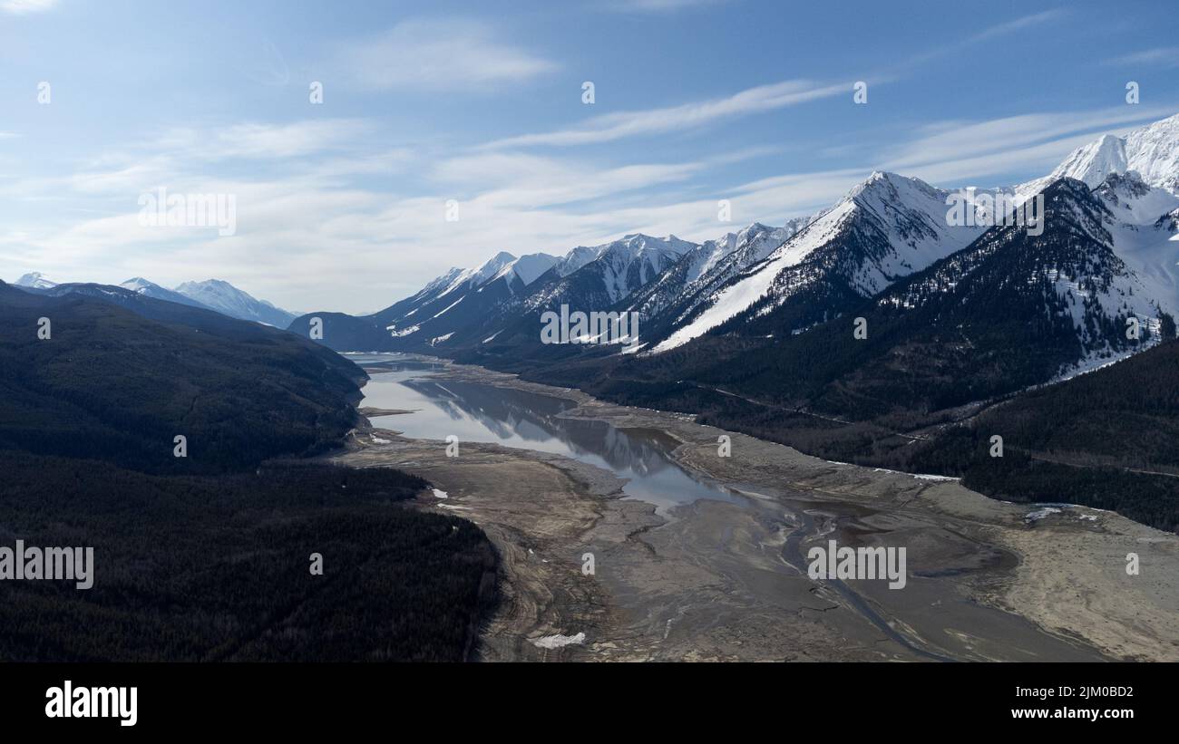 An aerial view of Valemount, Kinbasket lake, Canada Stock Photo - Alamy