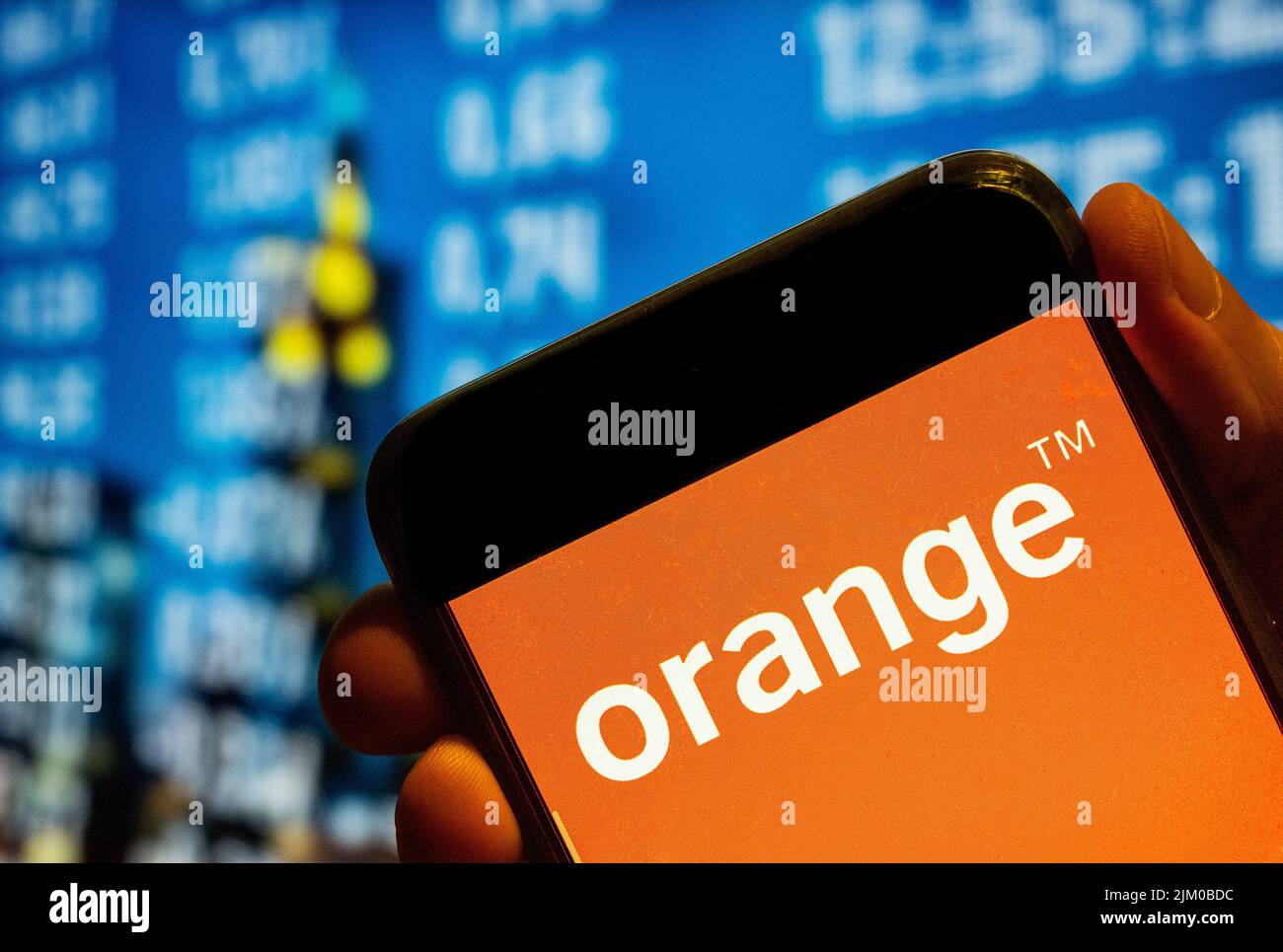 In this photo illustration, the French multinational telecommunications ...