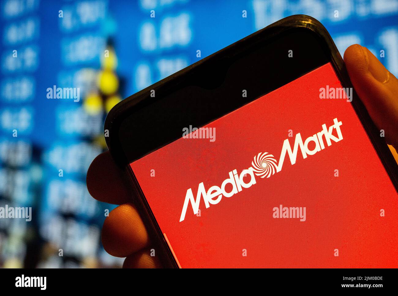 In this photo illustration, the German electronics multinational chain ...