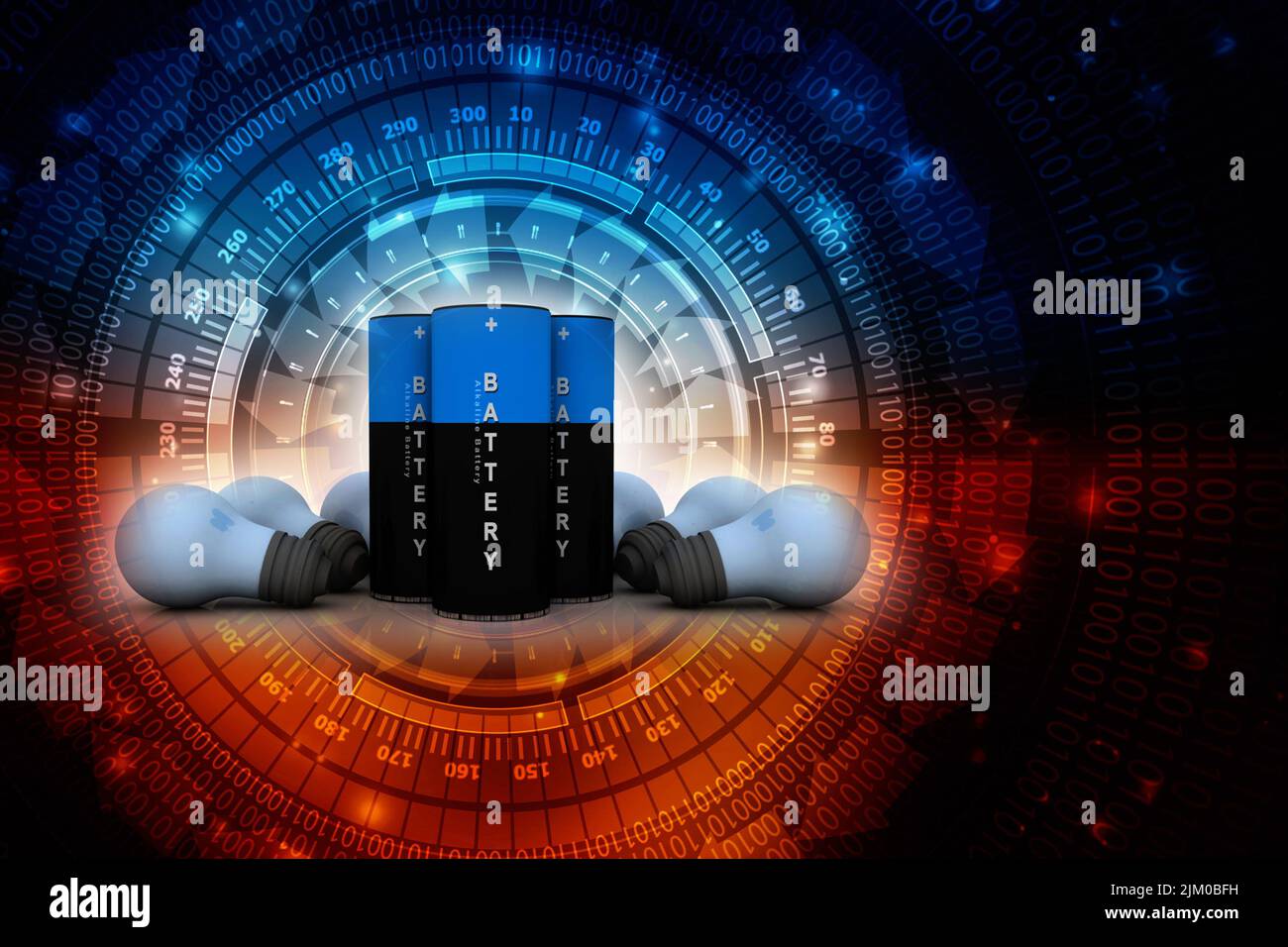 3d rendering Electrical energy and power supply source concept ...