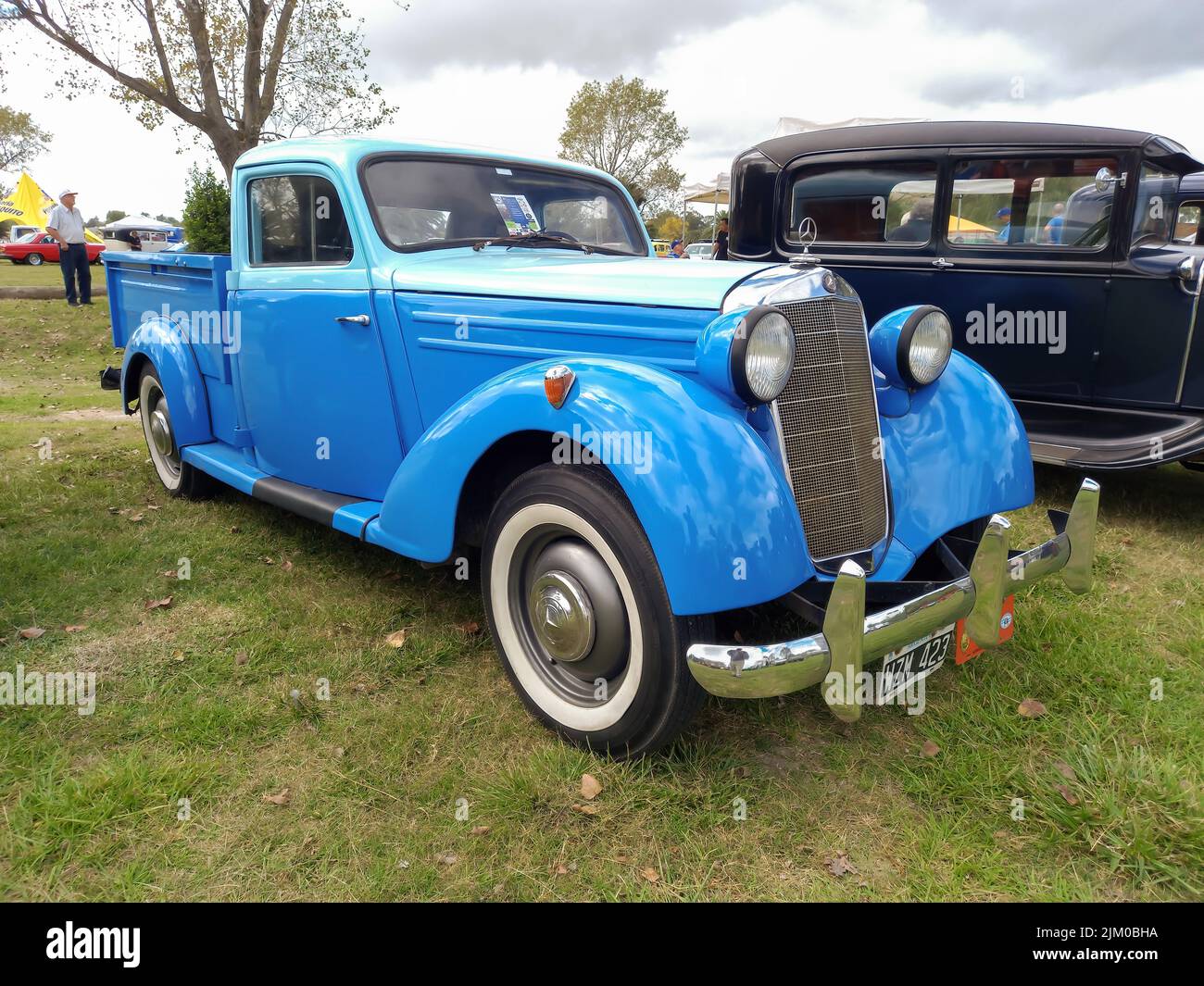 Chascomus, Argentina - Apr 09, 2022: Old blue Mercedes Benz 170 w136 ...