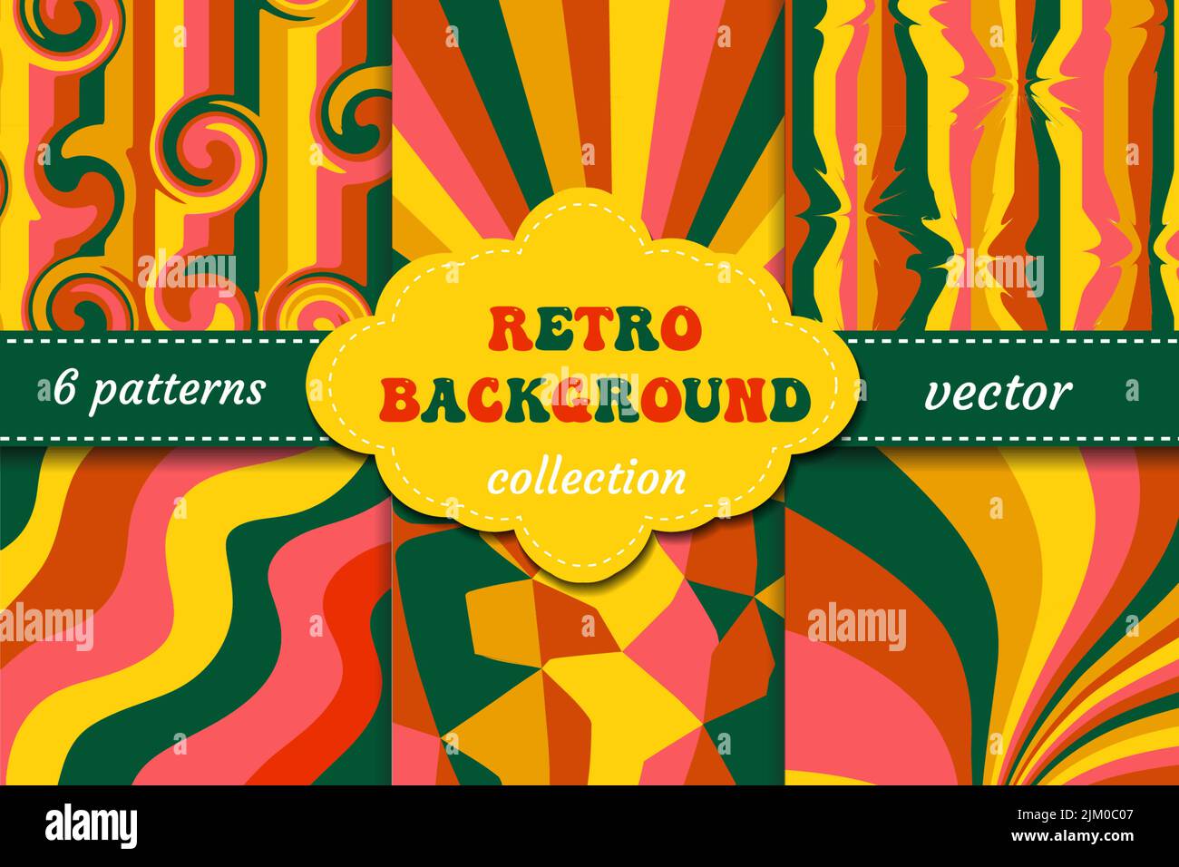 Retro 70s 60s seamless patterns . Endless texture can be used for ...
