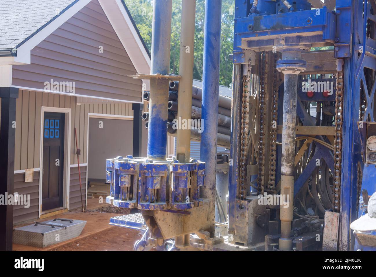 Water extraction from a portable hydraulic well drilling rig located on ...