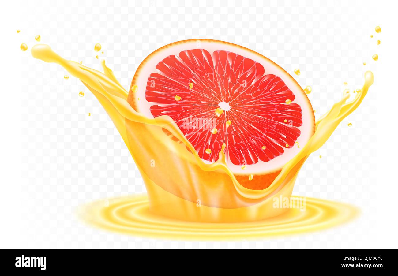 Grapefruit. Fresh ripe grapefruit in a splash of juice. Grapefruit ...
