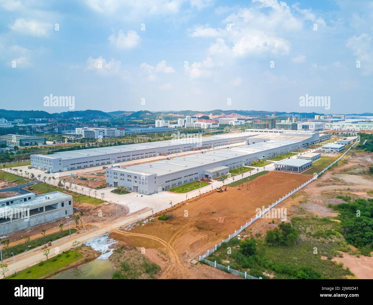Aerial photography of large industrial areas and factory buildings in ...