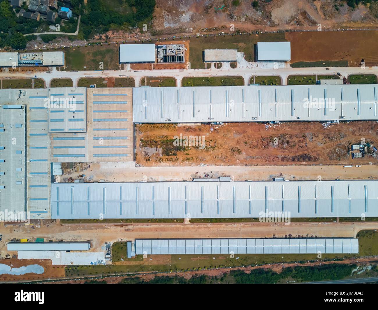 Aerial photography of large industrial areas and factory buildings in ...