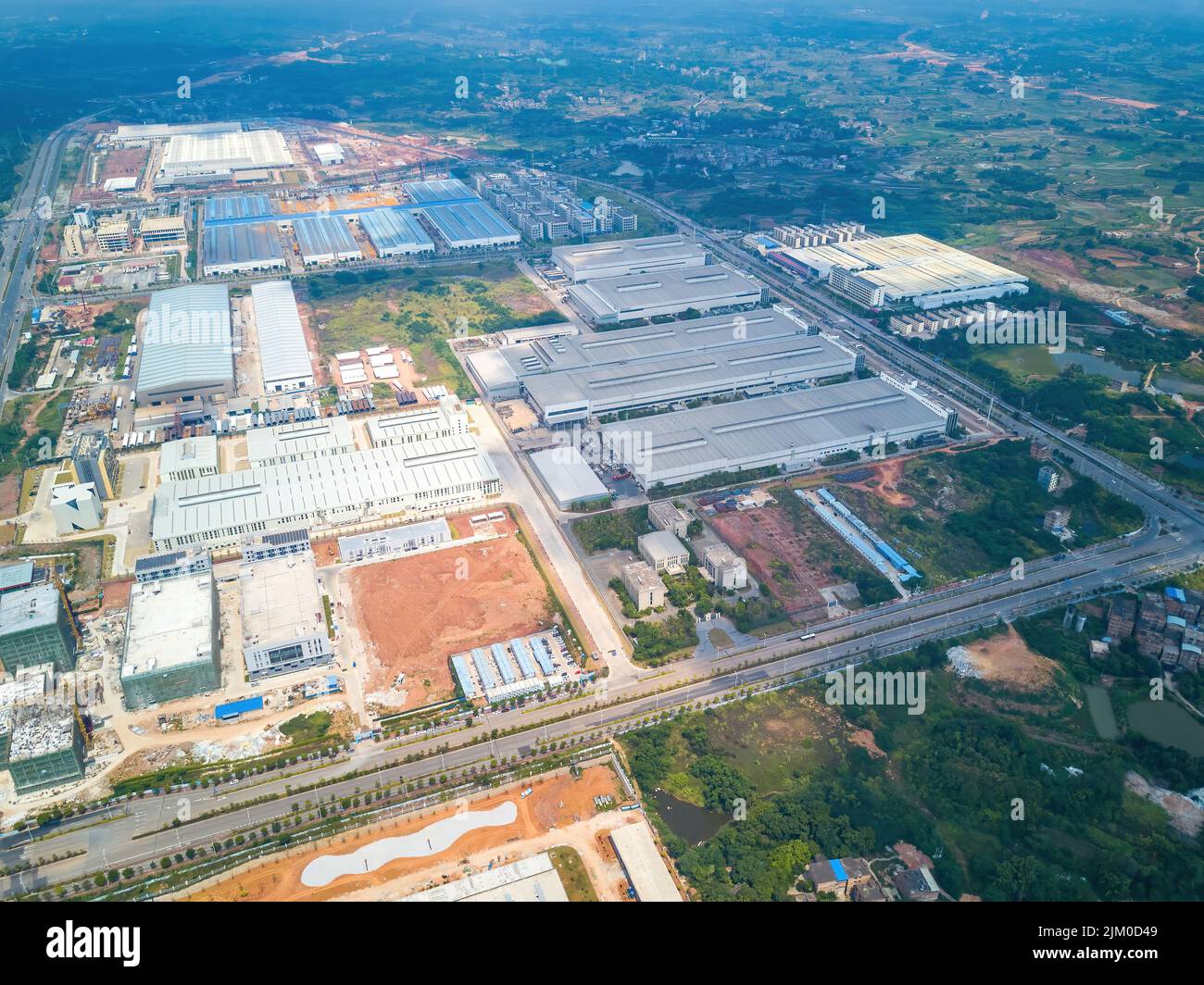 Aerial photography of large industrial areas and factory buildings in ...