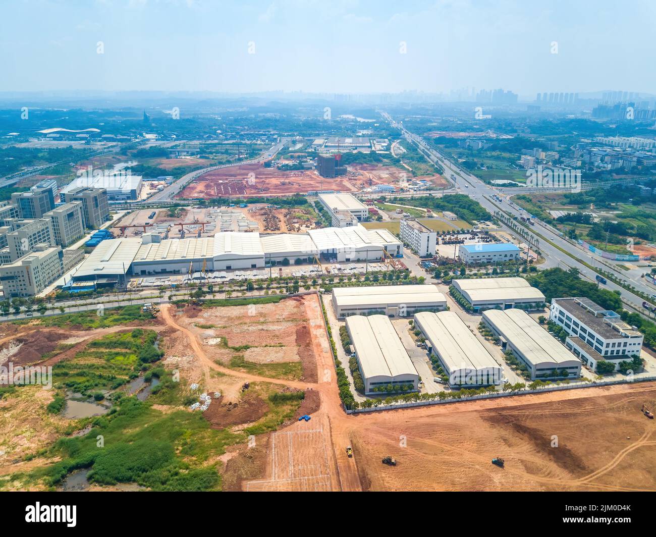 Aerial photography of large industrial areas and factory buildings in ...