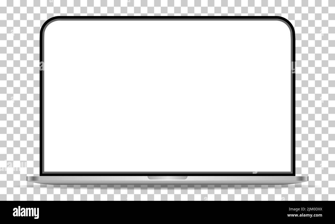 Modern laptop mockup front view. Vector illustration isolated on ...