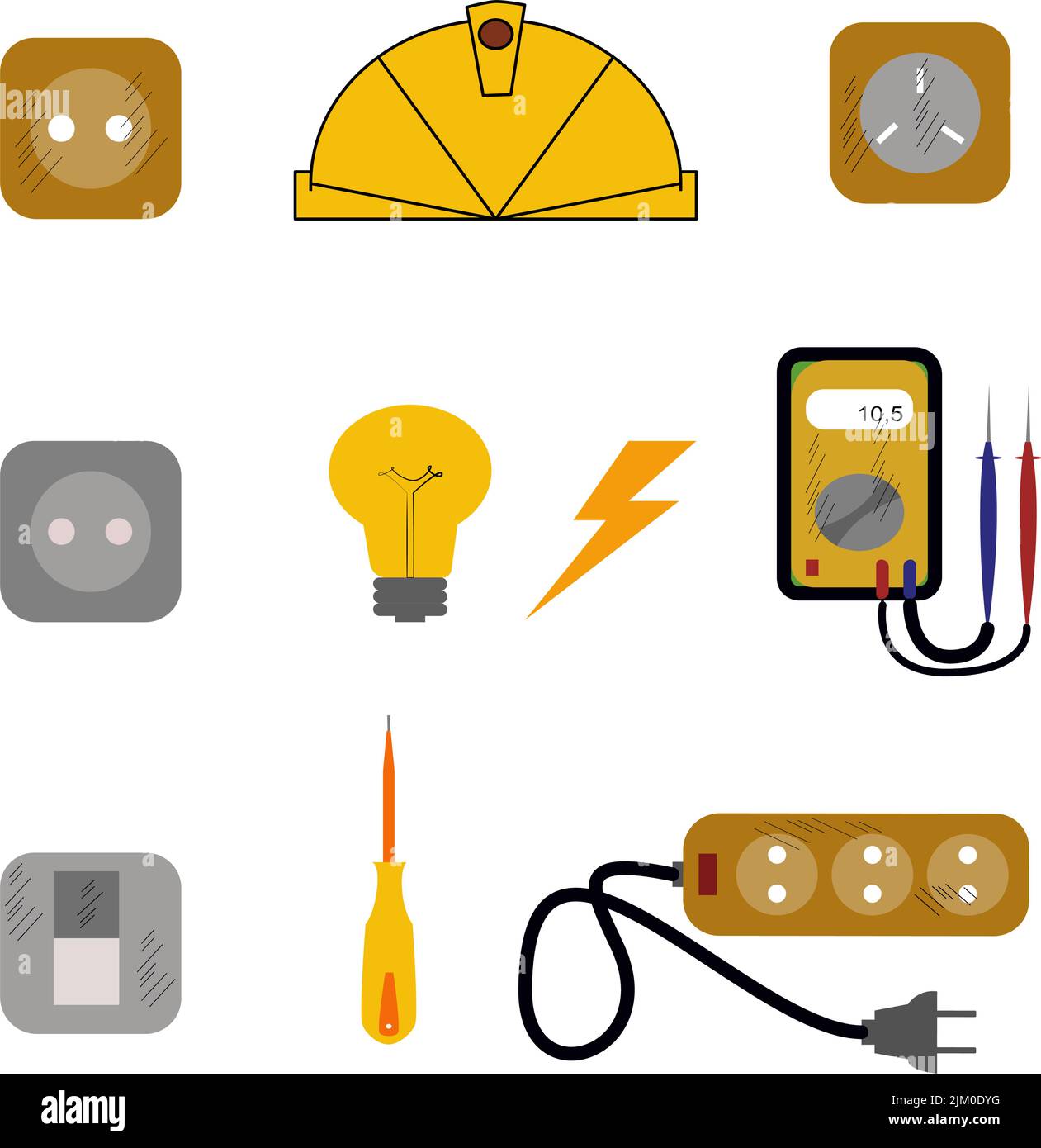 An Electric equipment icon set design, Power electrical technology tool ...