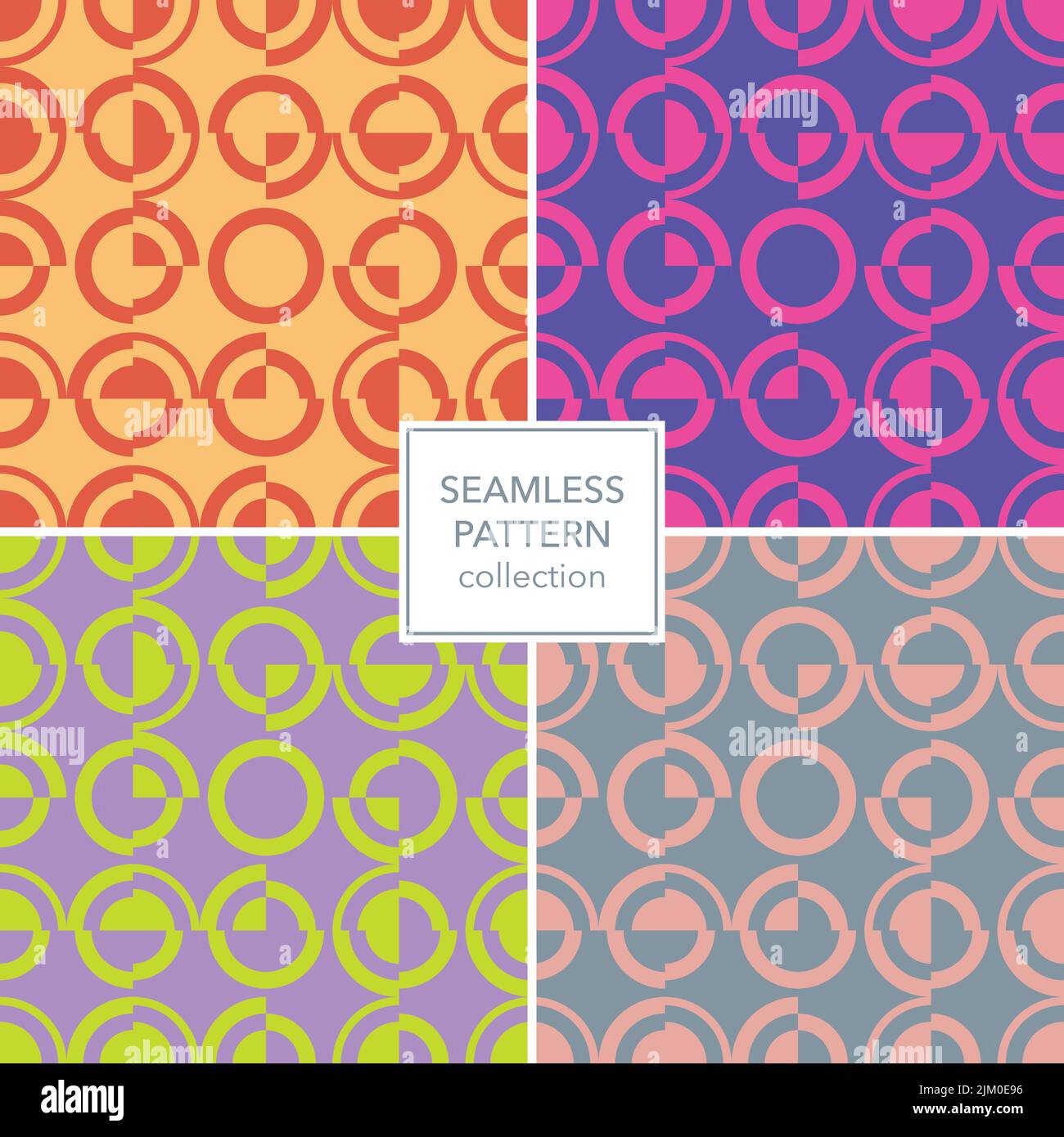 Geometric circles and rings pattern. Alternate tiles with sliding ...