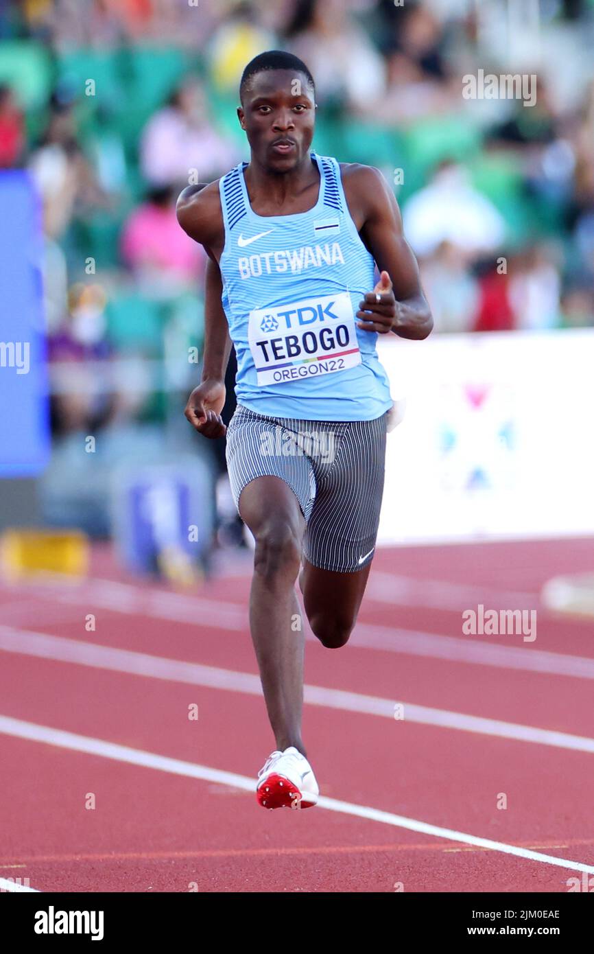 Hayward Field, Eugene, Oregon, USA. 15th July, 2022. Letsile Tebogo ...