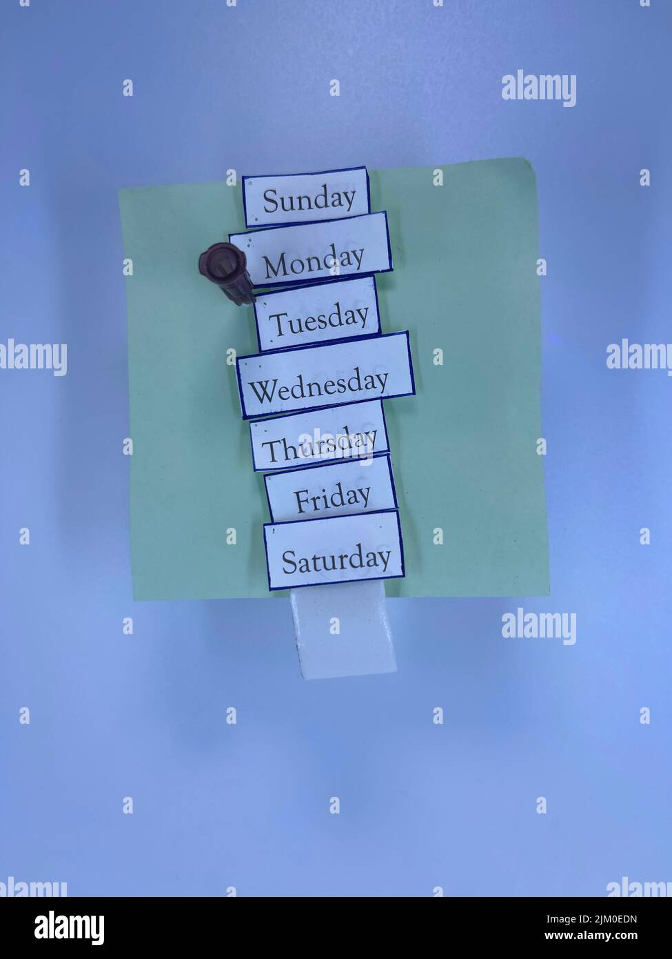 Weekdays and weekend days, isolated on white. Sunday to Monday. Week ...