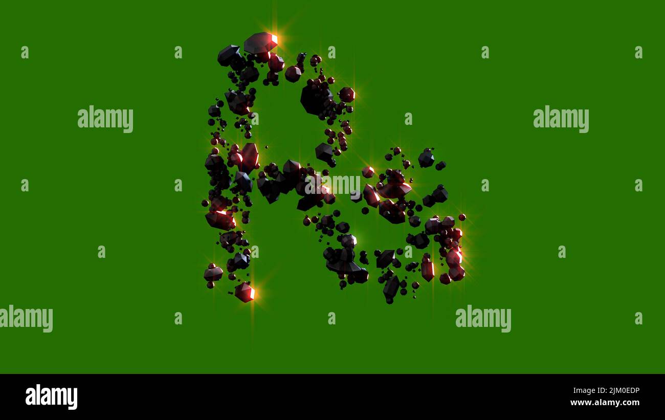 dark stones with red lighting rupee symbol - cosmic burning stones ...