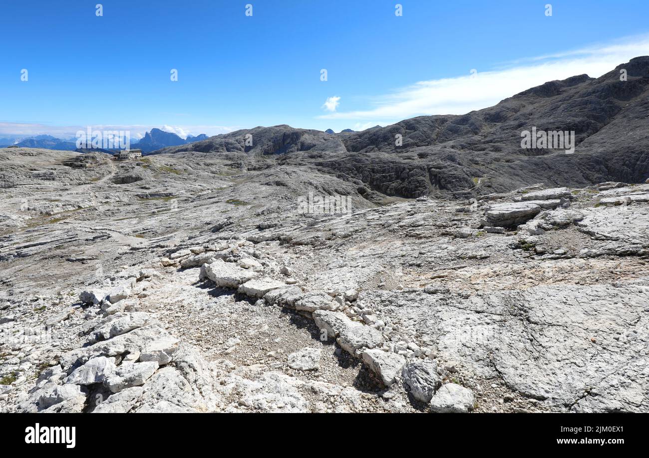 incredible mountain landscape in the Dolomites that looks like the ...