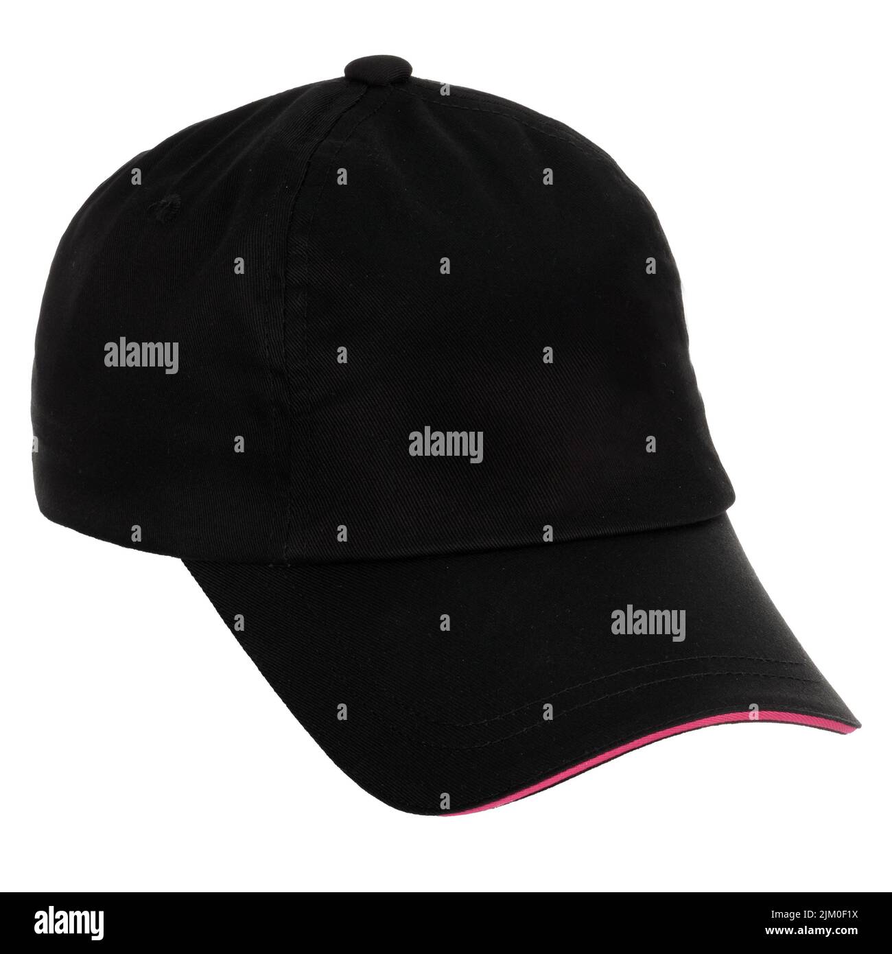 Black baseball cap, high angle shot. Cap on white background Stock ...
