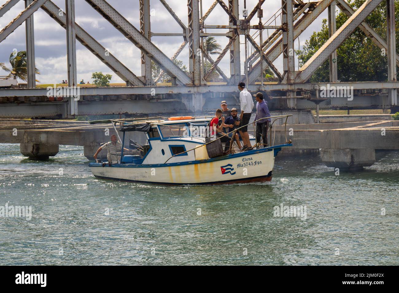A beautiful shot of fishermen arriving from the fishing in the deep sea ...